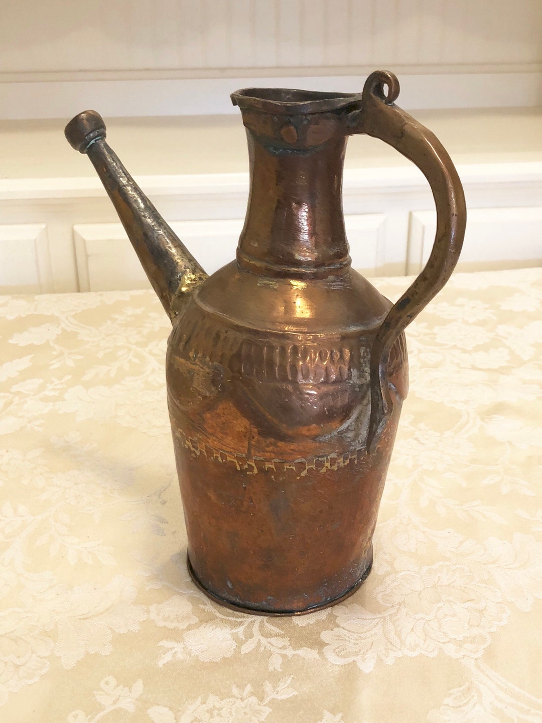 Aged Hand Forged Solid Copper Pitcher Handles and Copper Handle. Unique ...