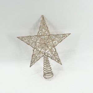 Gold Wire Tree Topper Star Bright Tree Topper Vintage Christmas Star ...