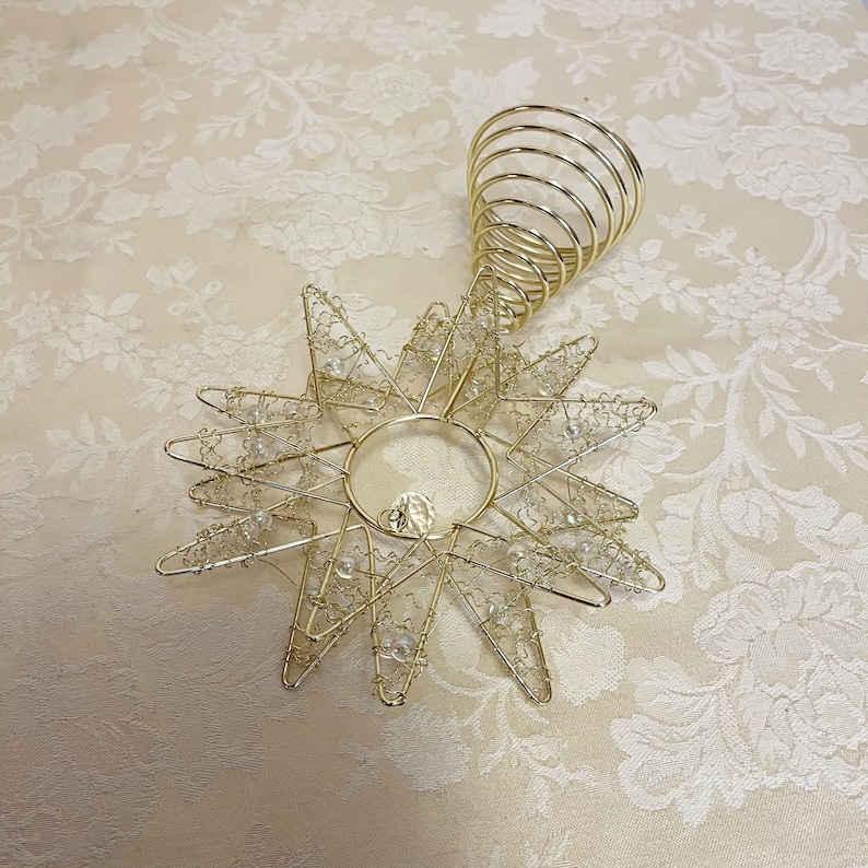 Golden Beaded Wire Tree Topper Star Bright Wire Inlay Bold - Etsy