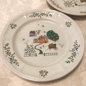 Vintage Country Home Kitchen Dinner Set Stoneware Dinner Plates Country ...