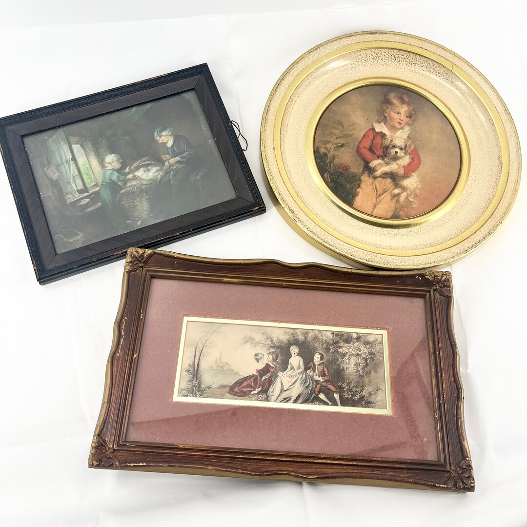 Vintage French Pictures All Framed and Matching in the Gold Tones ...