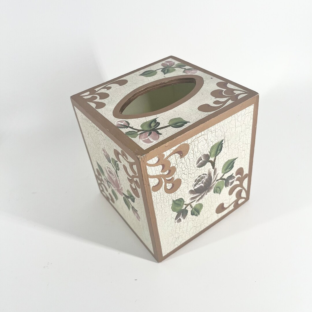Pink Rose Tissue Box Cover Tissue Shabby Chic Bathroom Decor Girls ...