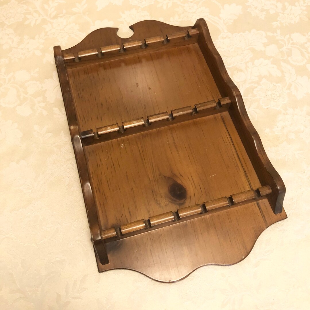 Rustic Spoon Collection Shelf Display Beautiful Unique Black Two Hanger ...