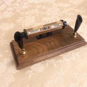 Two Pen Set Wooden Desk Pens Desk Decor Brass Pen Set on Wooden Desk ...