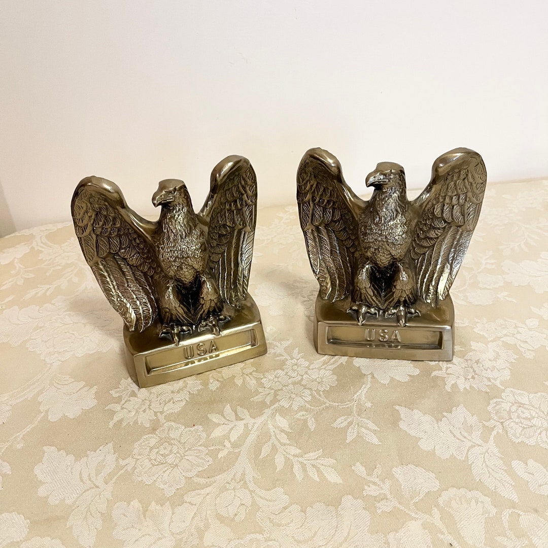 Brass Eagle USA Bookends Eagle Office Book End Patriotic Office Decor ...