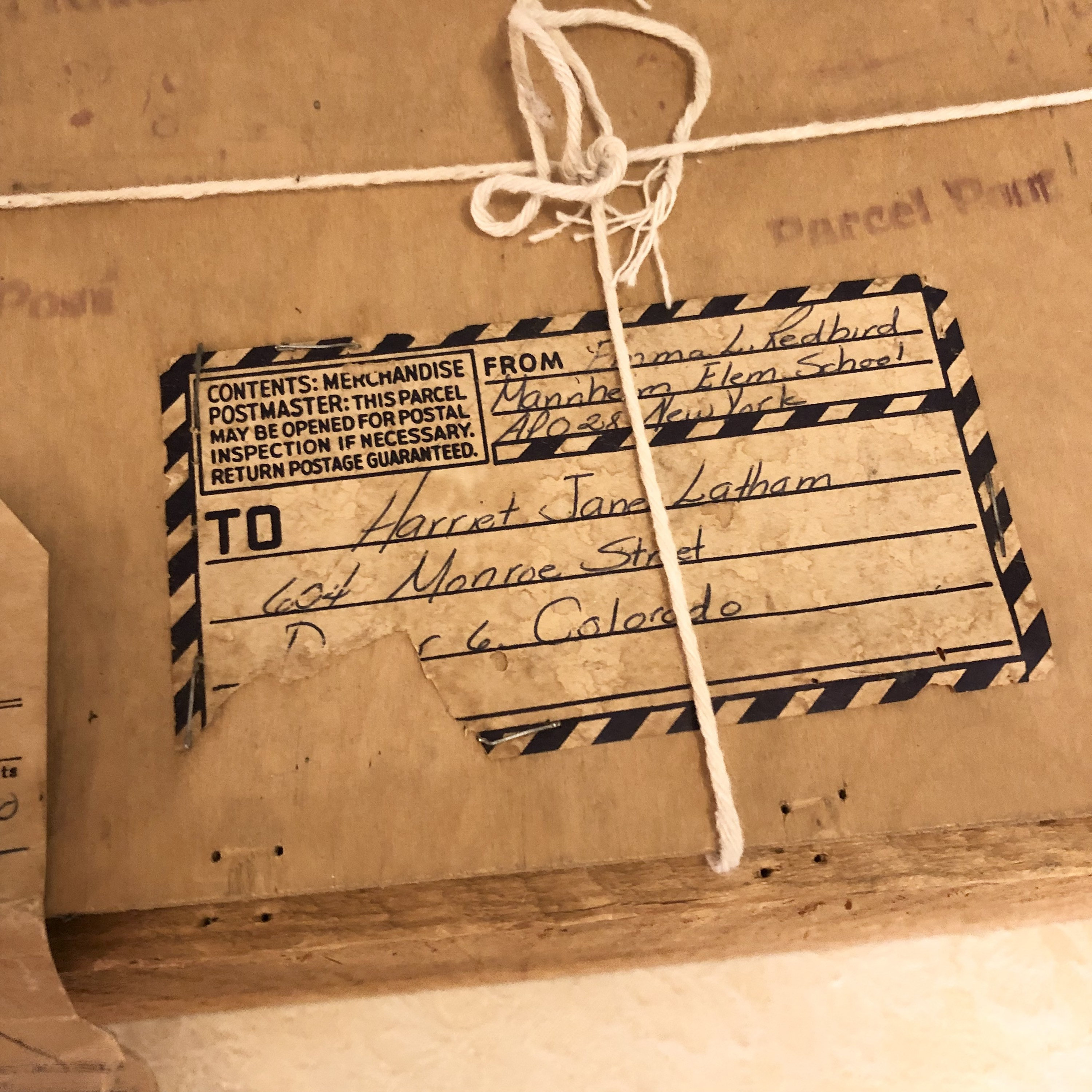 1959 Antique Boxed Parcel With Original Stamps and Customs Declaration ...