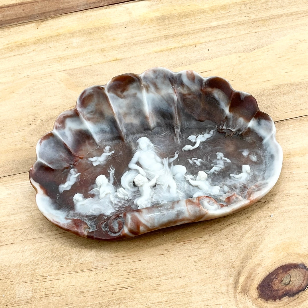 Antique Incolay Stone Trinket Jewelry Tray Absolutely Stunning Incolay ...