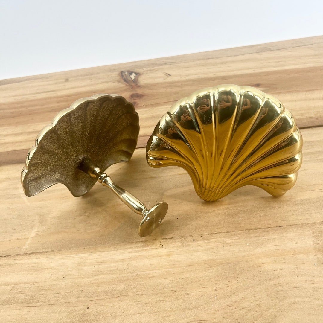 Mid Century Heavy Brass Curtain Pulls Large for Thick or Layered ...