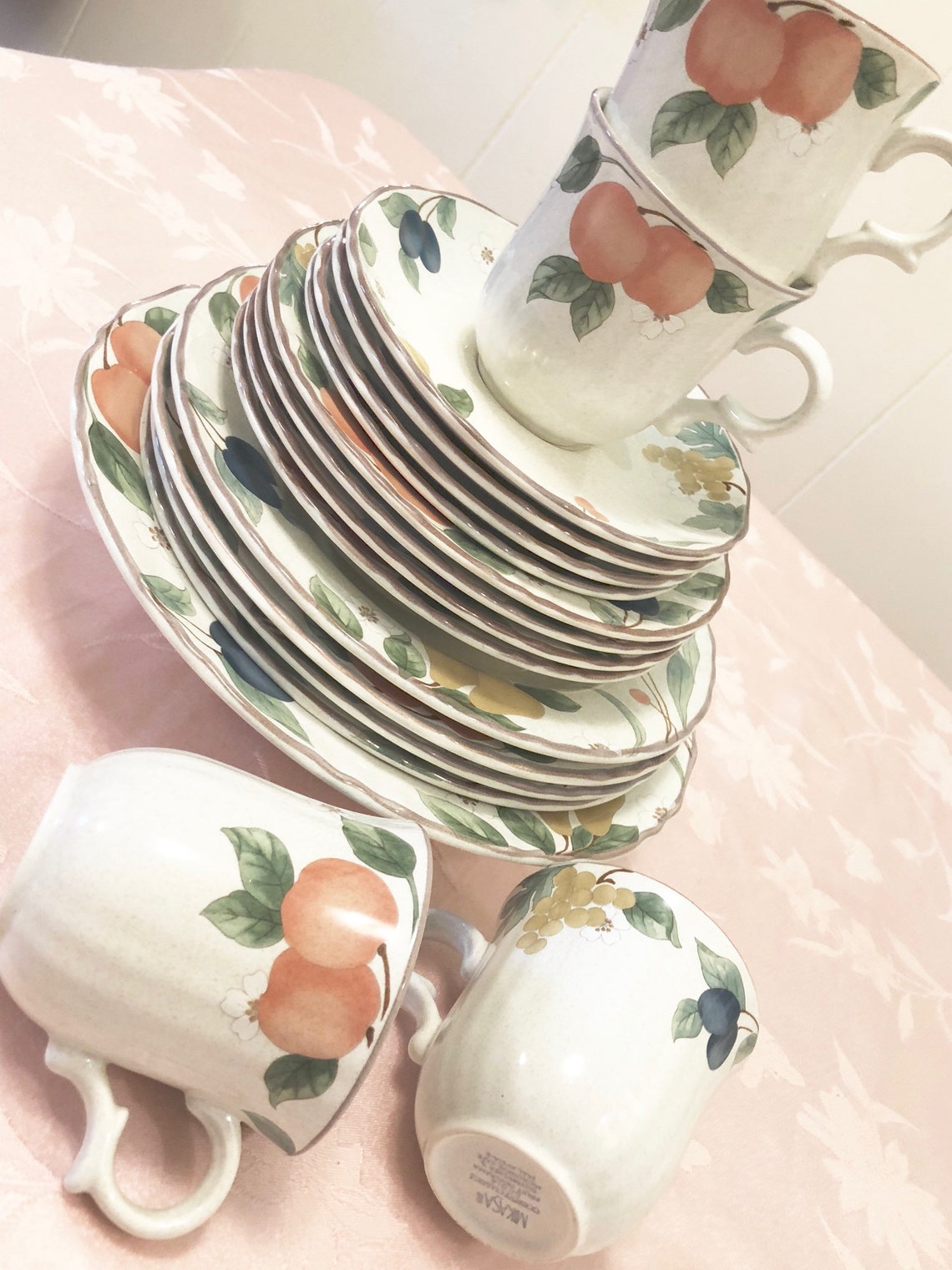 17 Piece Fruit Dinner Set Country Classics DC014 Fruit - Etsy