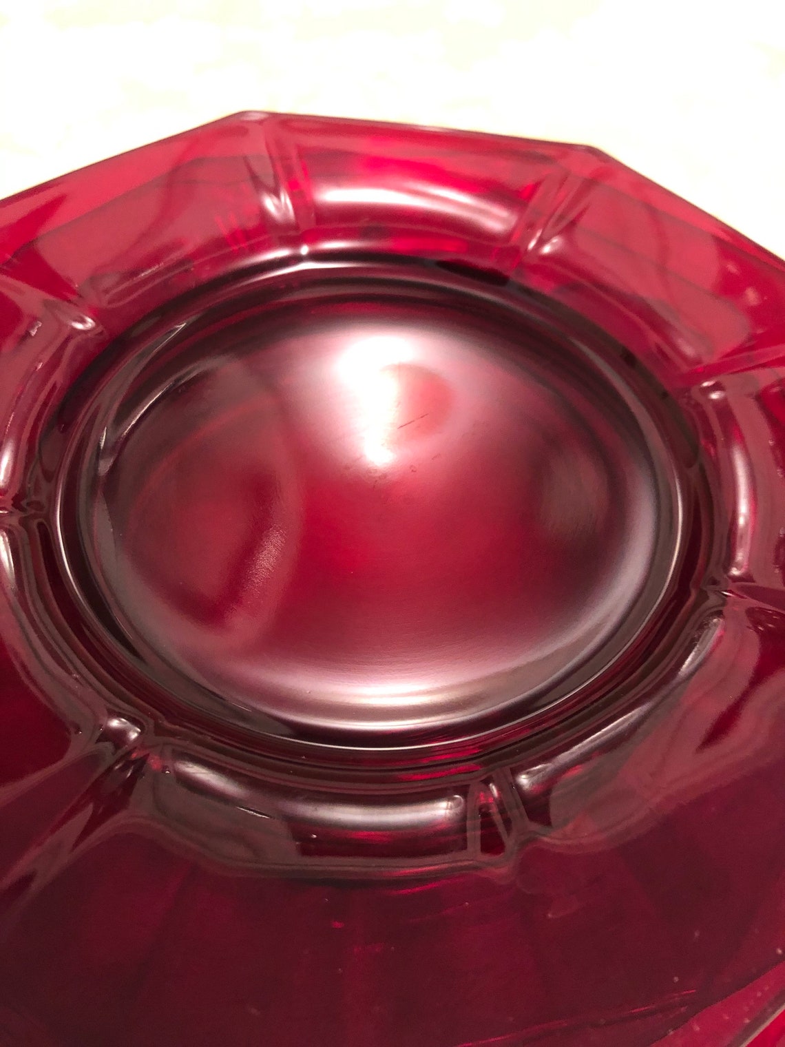 Red Carnival Glass Cake Stand Elegant Ruby Red Glass Cake - Etsy