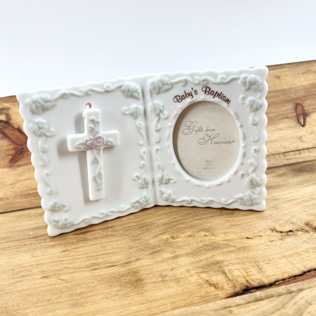 Vintage Porcelain Baby Baptism Self Standing Frame With A Beautiful ...