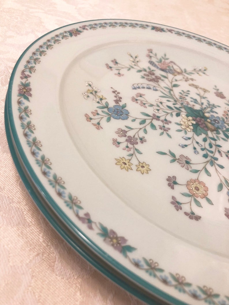 Noritake Japan 8223 W80 Paradise Green Dinner Plates With Teal | Etsy
