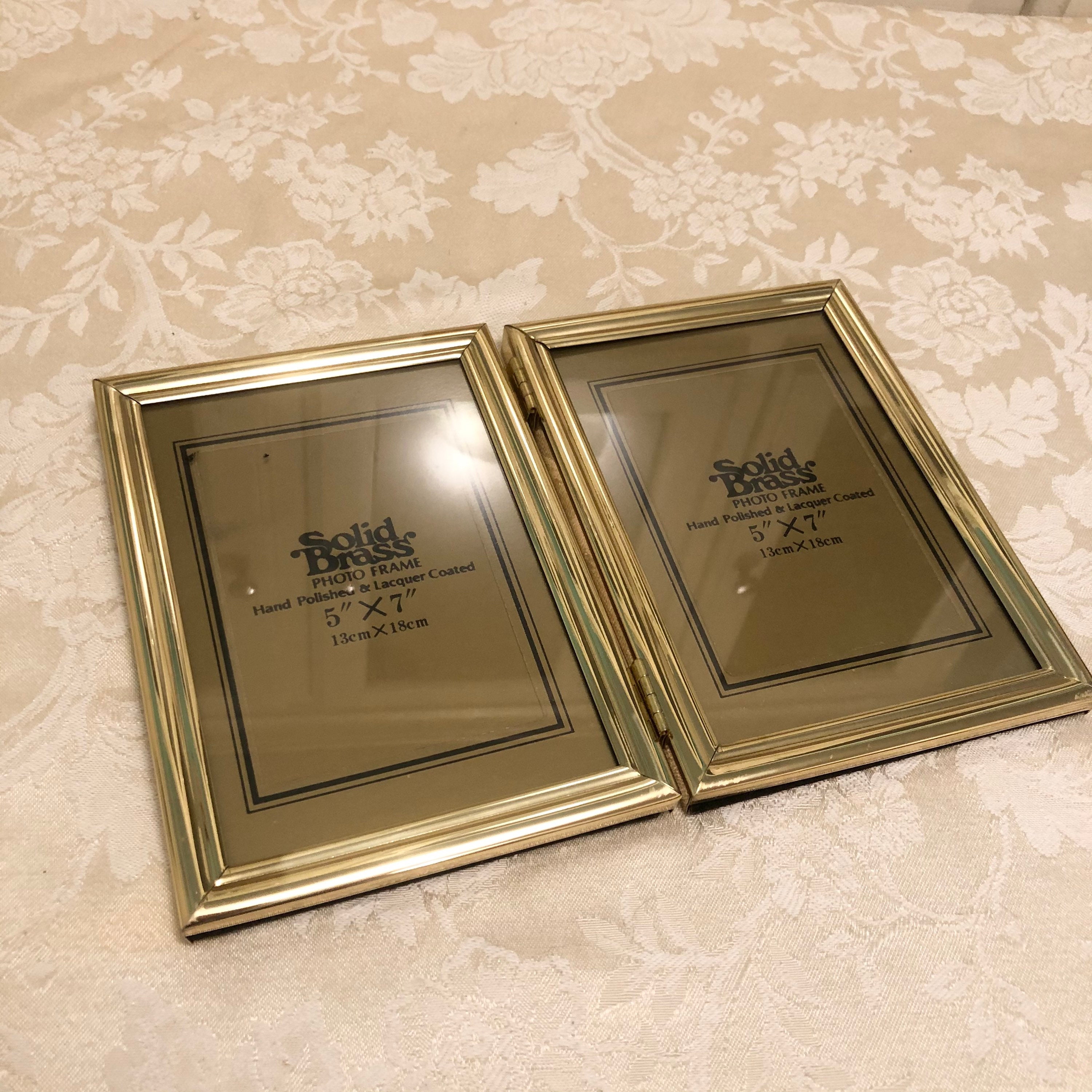 Vintage Double Solid Brass Photo Frame 5 x 7 Vintage Fancy | Etsy