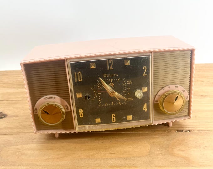 Mid Century Pink Bulova Radio Perfectly Aged Still Vibrant Pink and ...