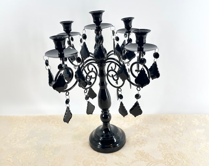 Intricate Black Candle Stick Holder Ornate Candelabra Brass With ...