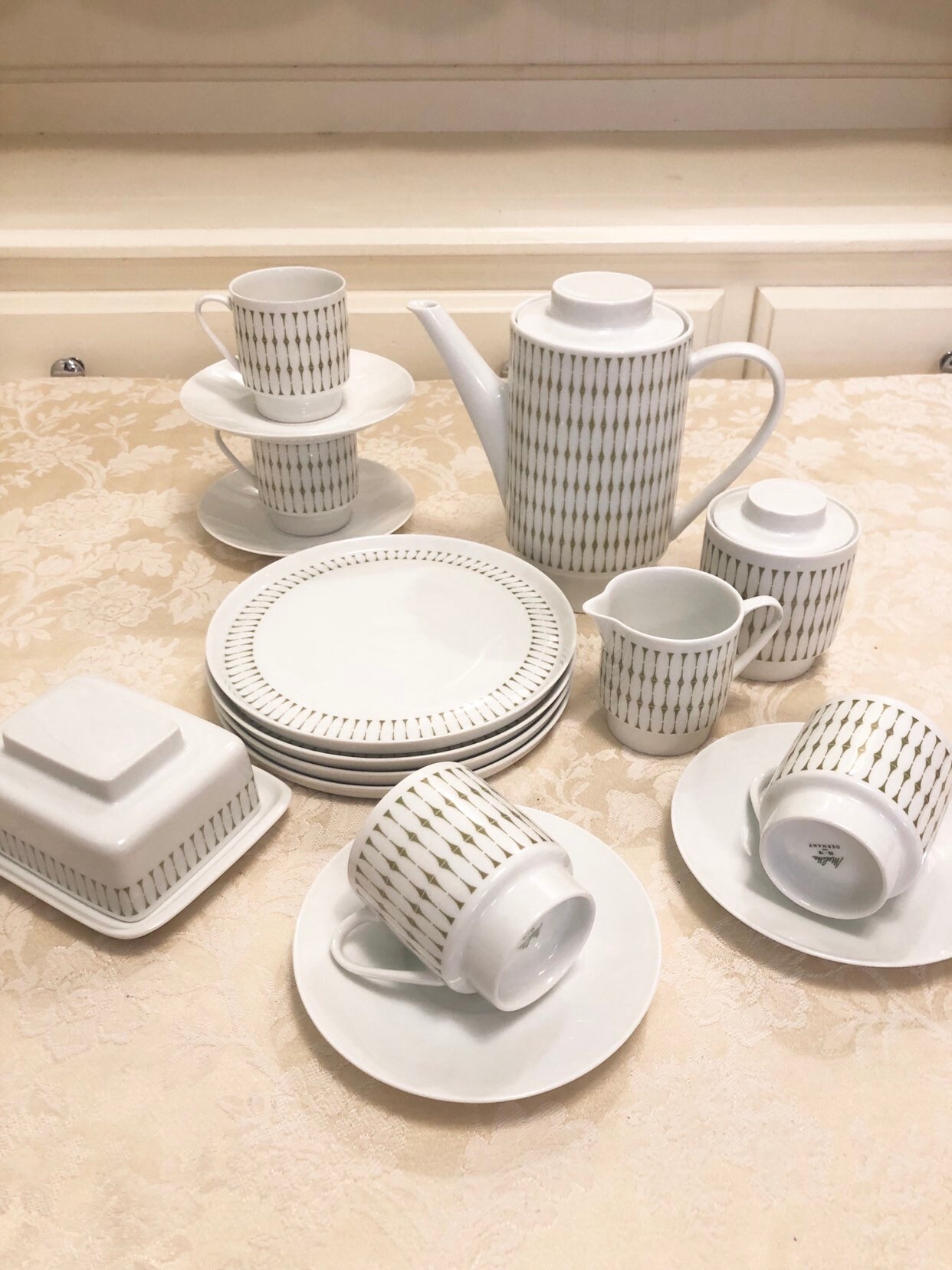 Melitta Germany Full Serving Espresso Set Teapot, Cream Sugar and Four ...