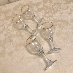 22K Gold Crystal Glass Goblets Clear Glass Wine Glasses Set of 4 Bold ...
