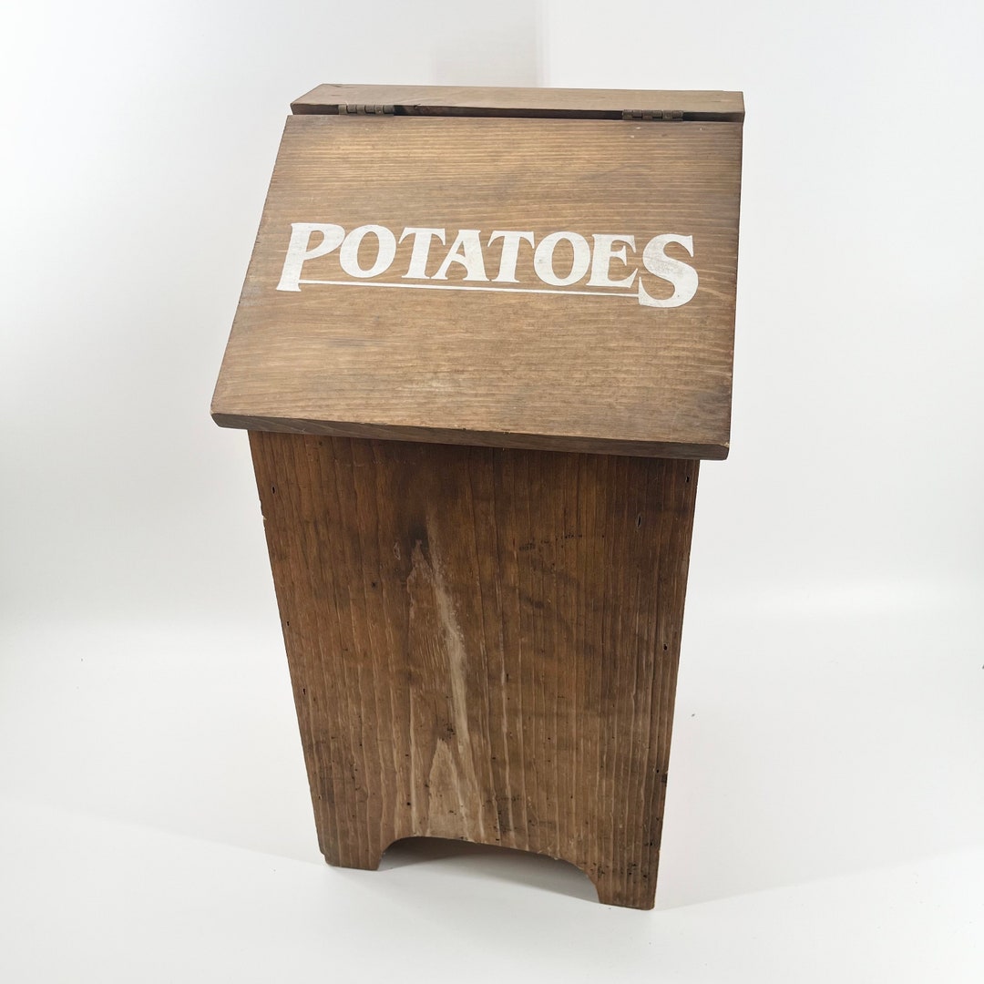 Antique Wooden Potato Box With Design Bold Letters That Read - Etsy