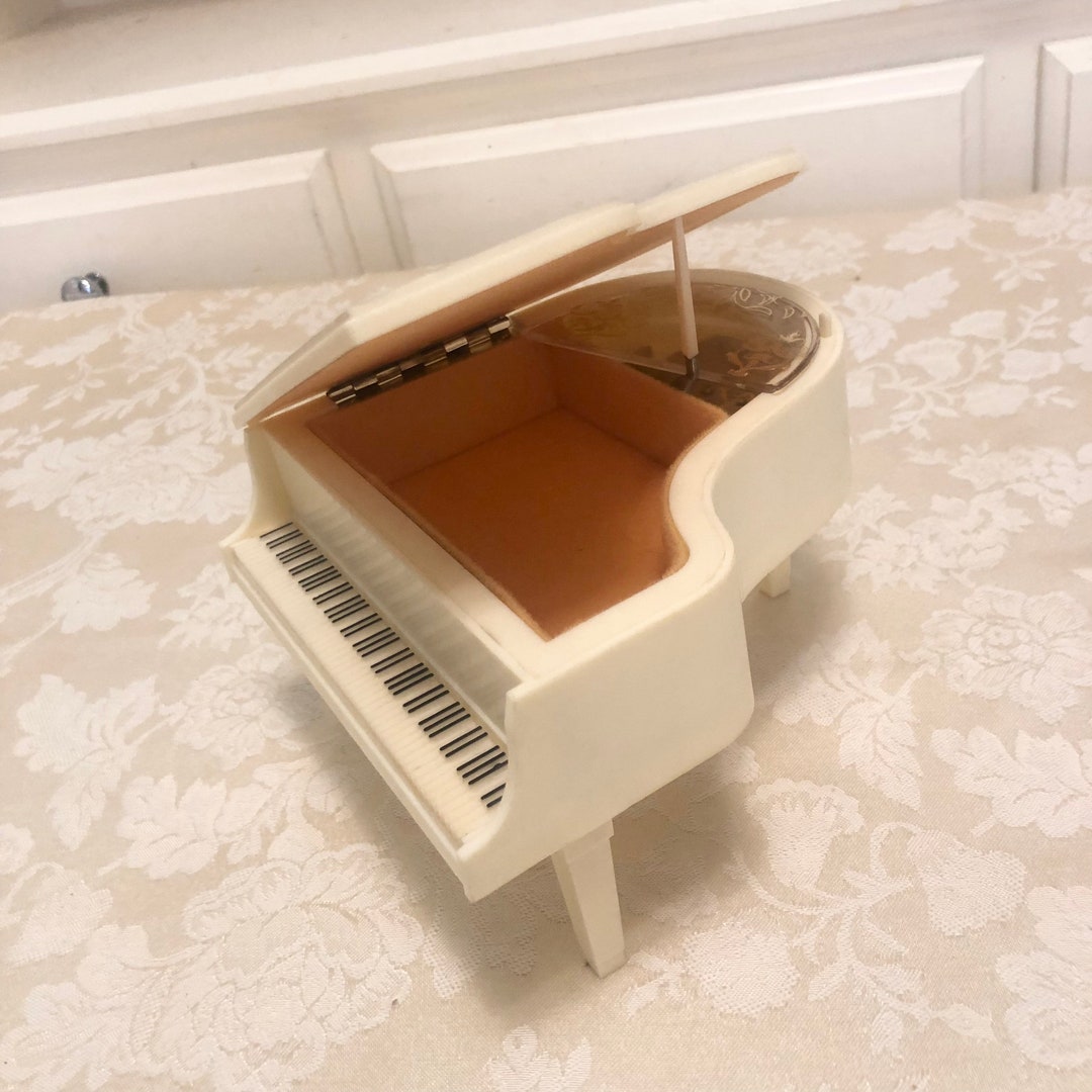 Antique Piano Music Box With Self Standing Piano Top Jewelry Box ...