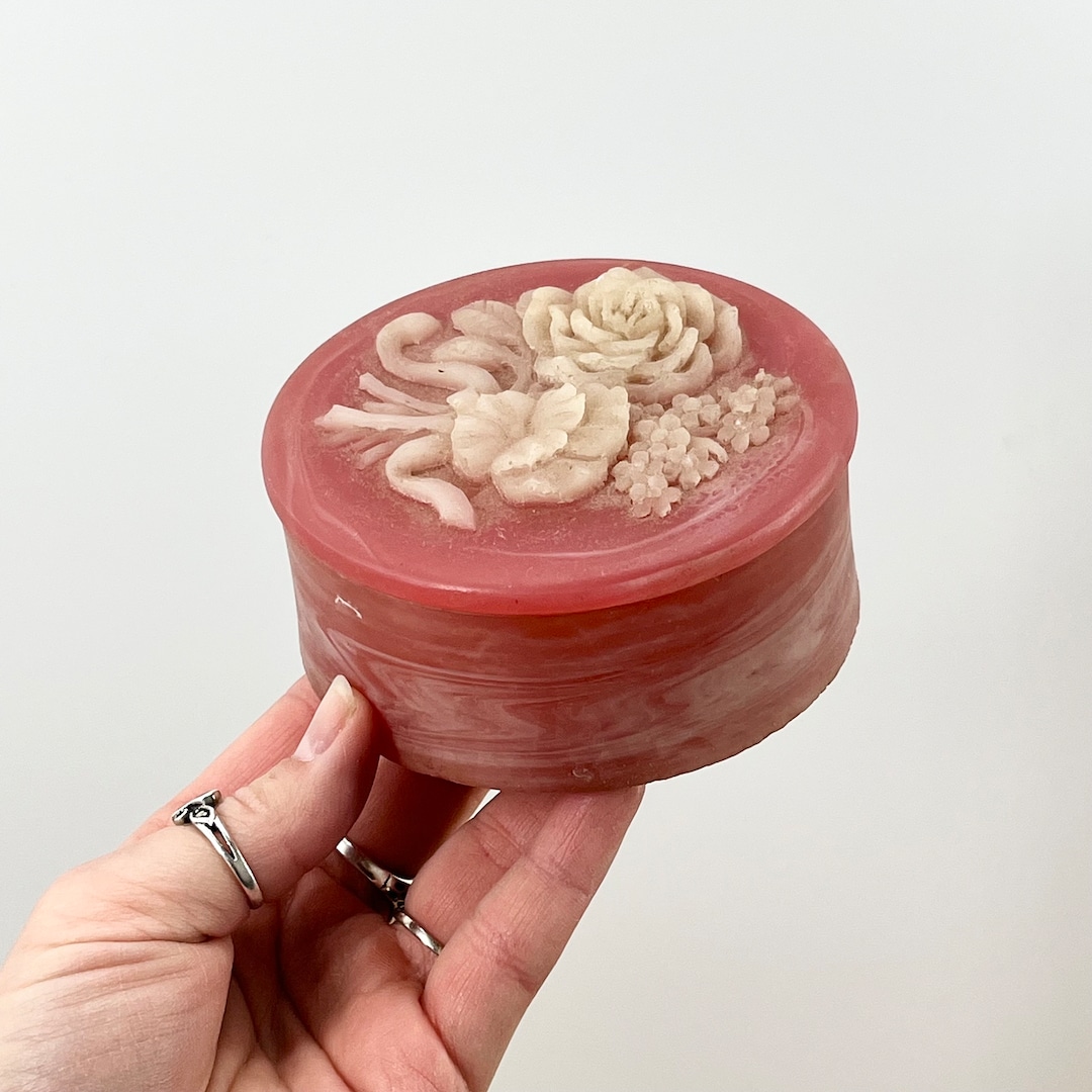 Antique Possibly Incolay Victorian Pink Stone Trinket Jewelry Box ...