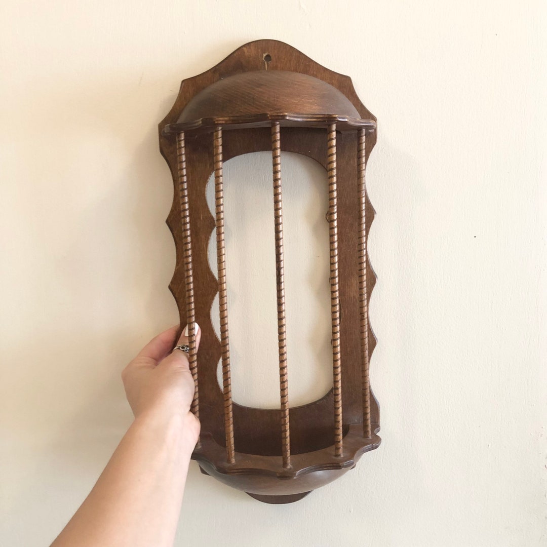 Vintage 70s Solid Wood Hanging Cage for DIY Floral Arrangements or Bird ...