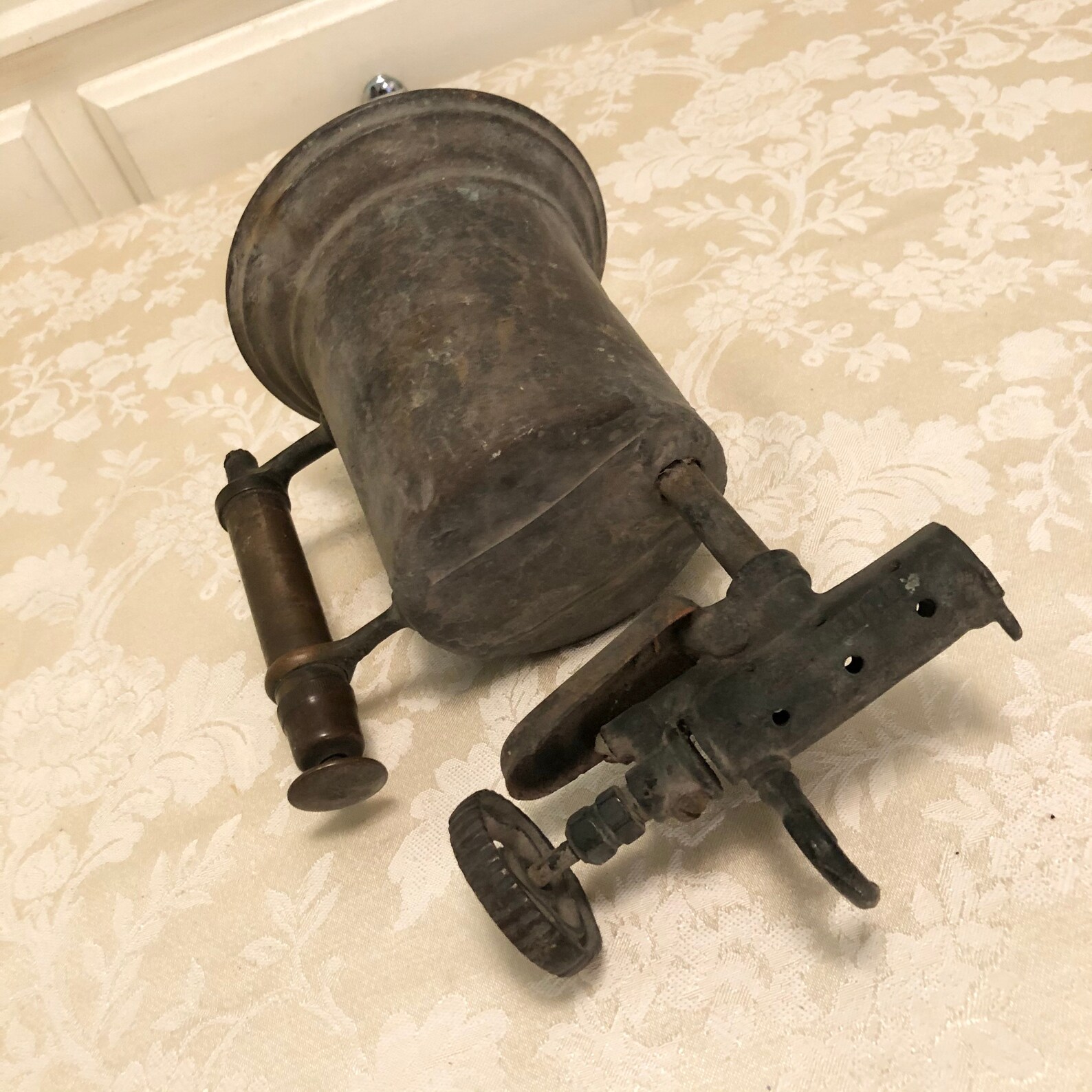 Antique Hand Torch Aged Metal With Original Top Fittings One Piece Aged ...