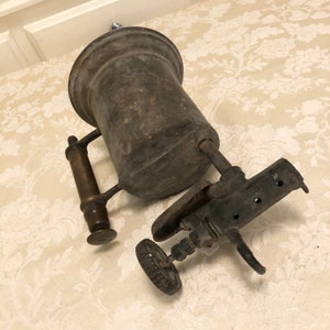 Antique Hand Torch Aged Metal With Original Top Fittings One Piece Aged ...