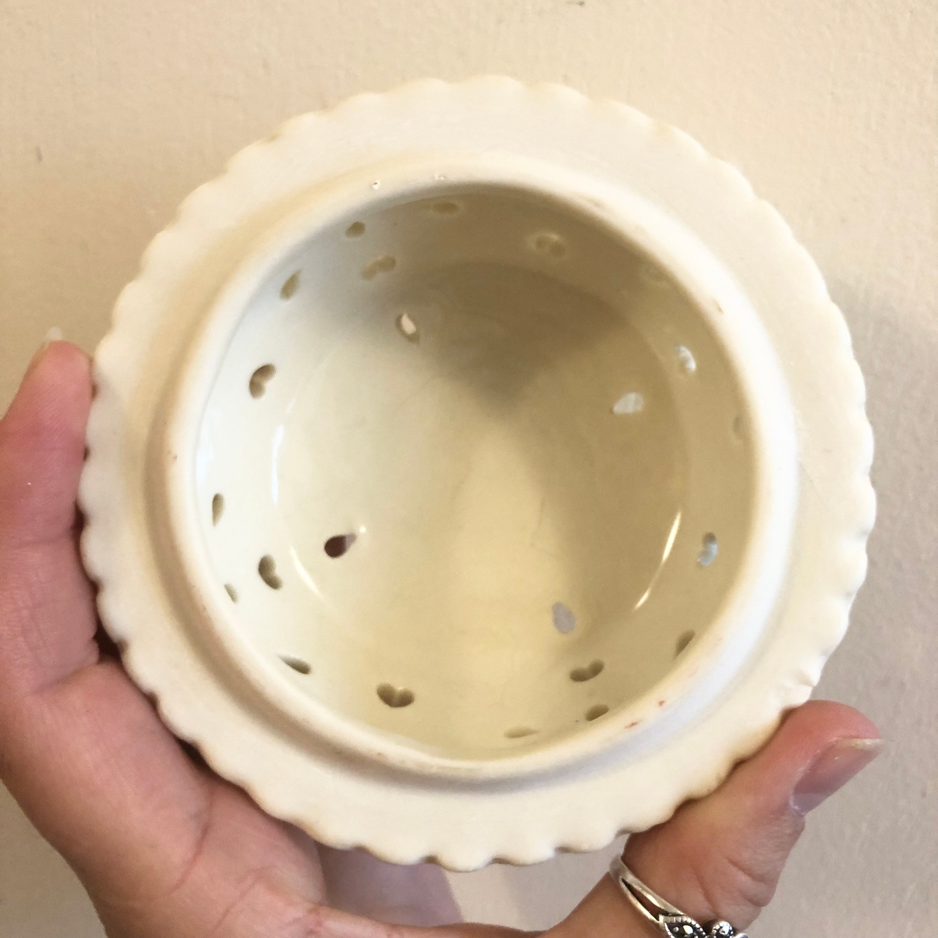 Antique Potpourri Bowl Ceramic Design With See Threw Cut Outs Design ...