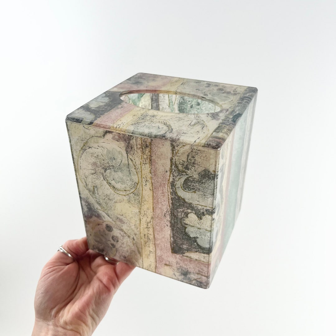 80s Tissue Box Cover Tissue Shabby Chic Bathroom Decor 80s Elegant ...
