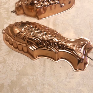 50s Pink Aluminum Kitchen Copper Mold Seafood Kitchen Decor Fish and ...