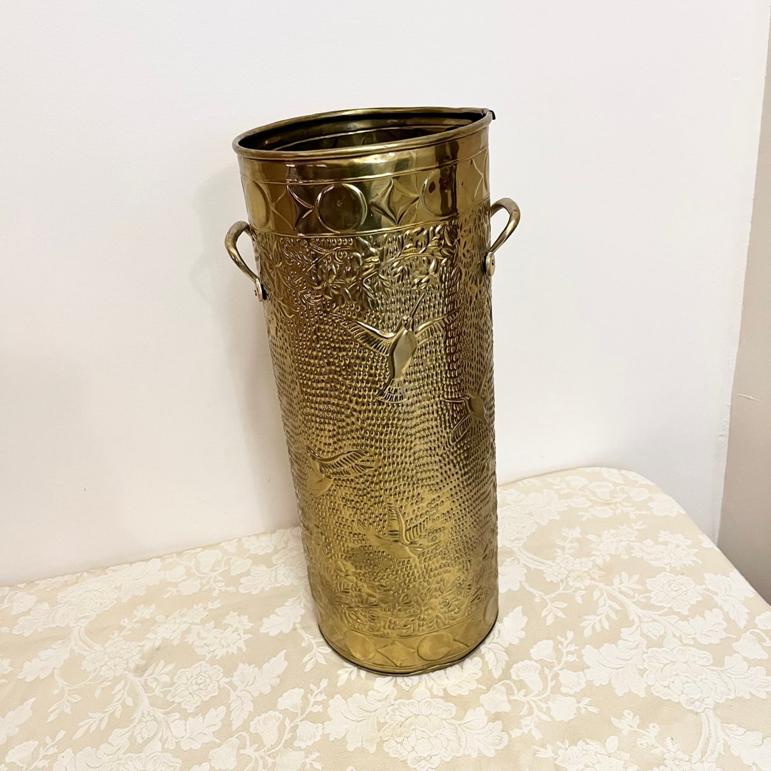 Solid Brass Umbrella Bin Beautiful Brass Metal Bin Antique Brass ...