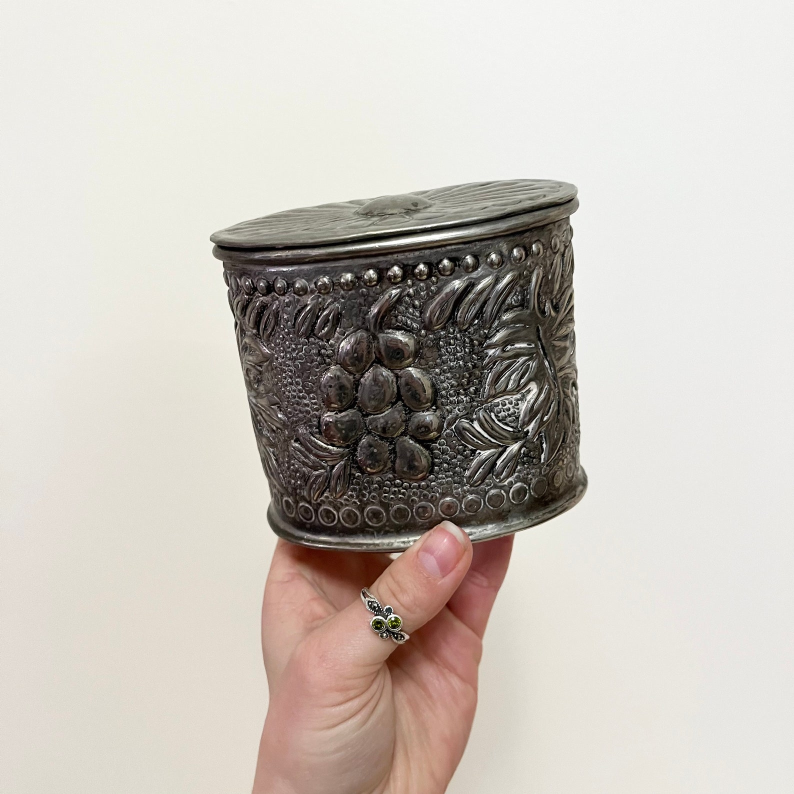 Antique Tea Tin Storage Box Embossed Tin Salt Cellar Designed - Etsy