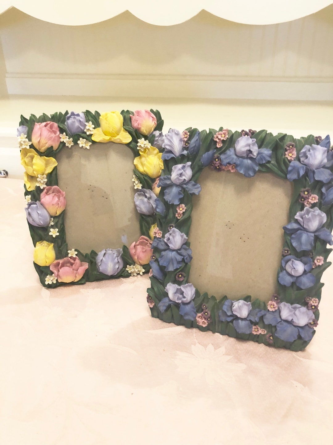 Vintage Floral Frame Set of Two Lovely Bold Frames Set of Matching ...