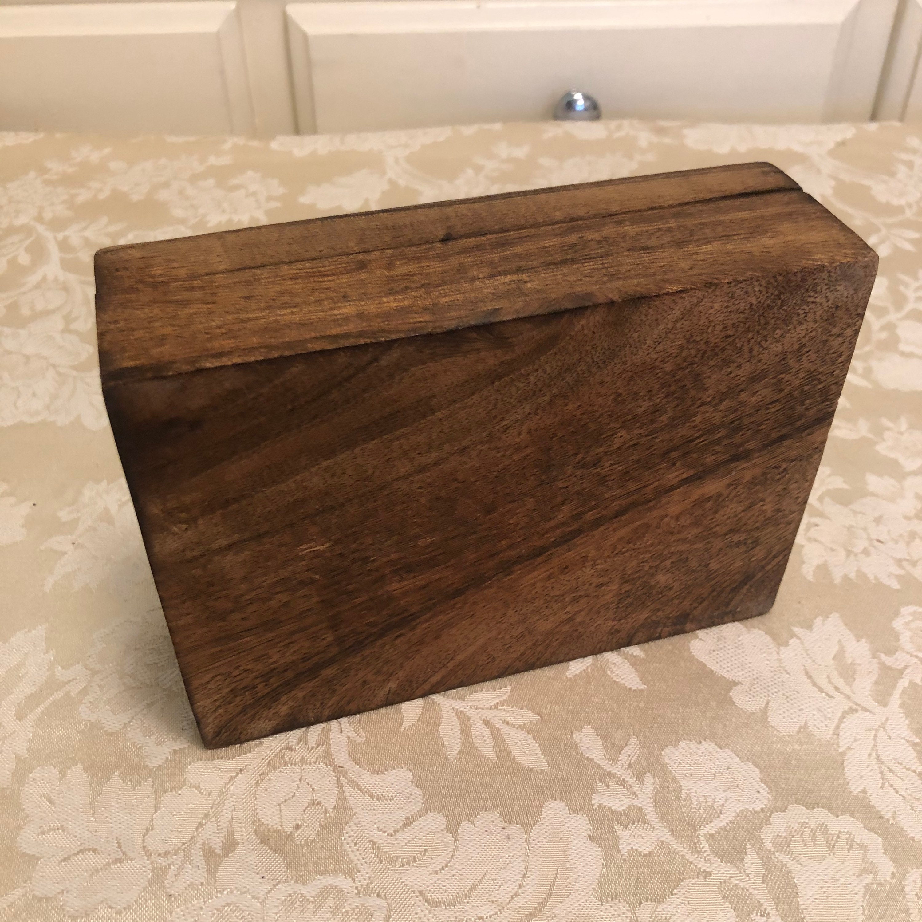 Solid Wood Box With Metal Center Window Beautiful Hand Carved | Etsy