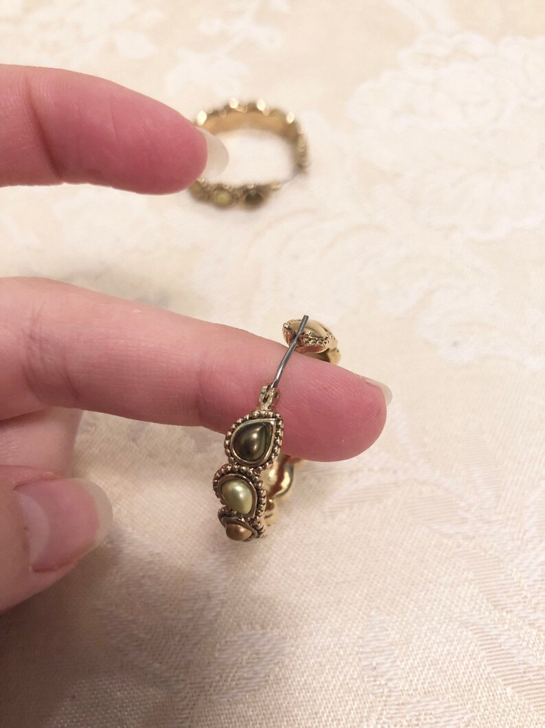 Antique Earth Tone Hoops Elegant Hoop Earrings With Tear Drop - Etsy