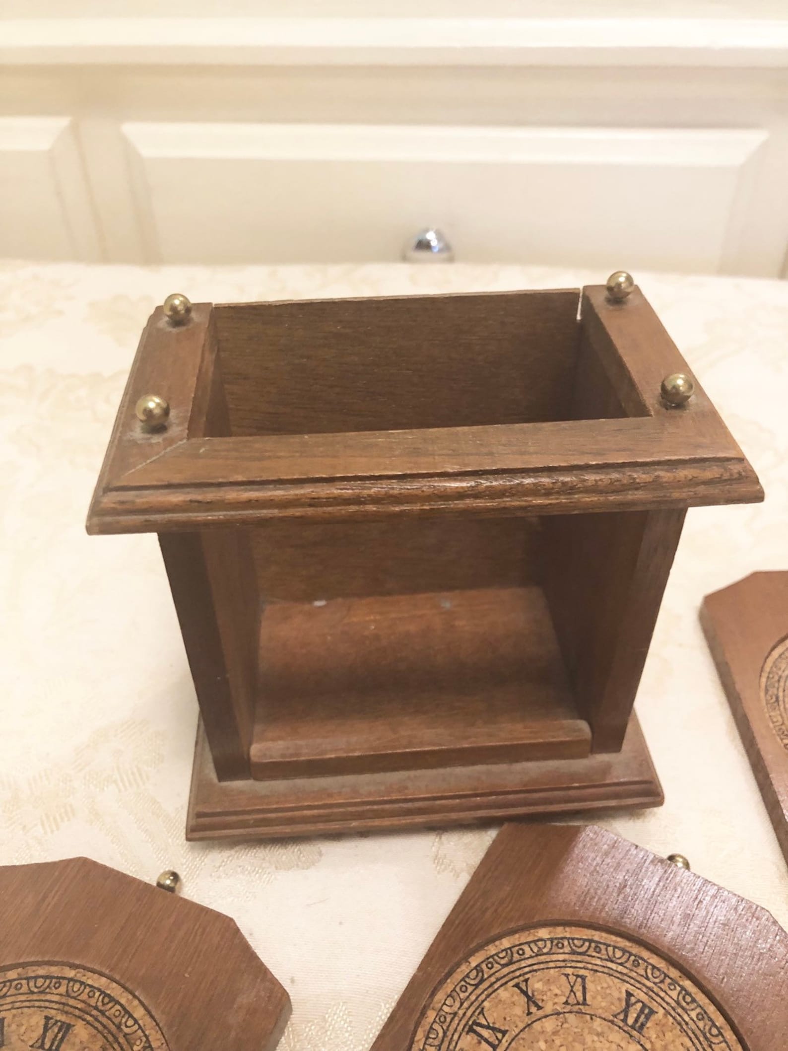 Decorative Wood and Cork Clock Coasters in Old Clock Look Desk | Etsy