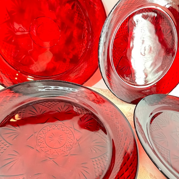 Ruby Glass Platter - Etsy