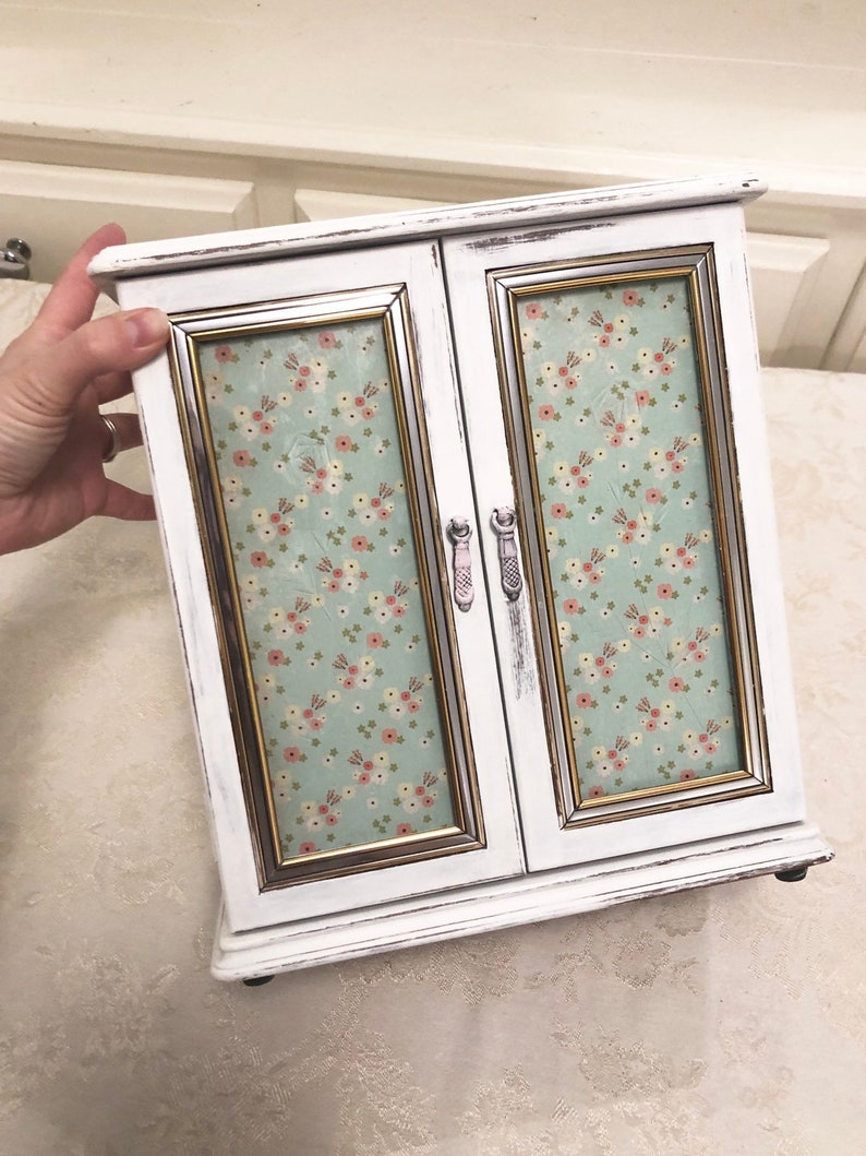 Distressed Jewelry Box Handmade Antiqued off White Jewelry Box - Etsy