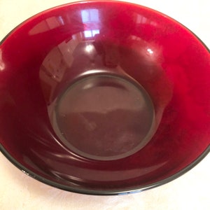 Ruby Red Glass Fruit Bowl Red Glass Serving Bowl Bold Inspired Design ...