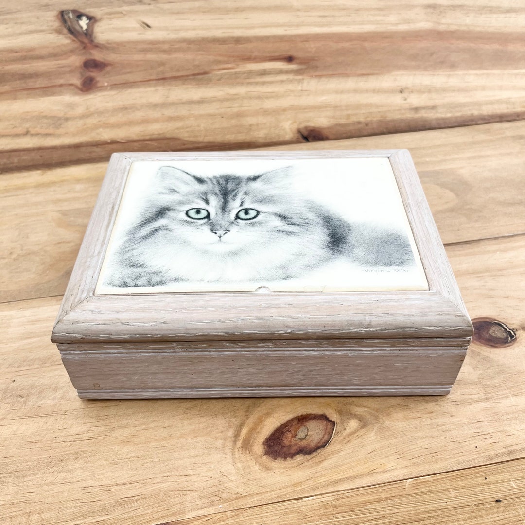 Rare Cat Music Box by Virginia Miller Jewelry Box Plays Music of the ...