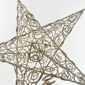 Gold Wire Tree Topper Star Bright Tree Topper Vintage Christmas Star ...