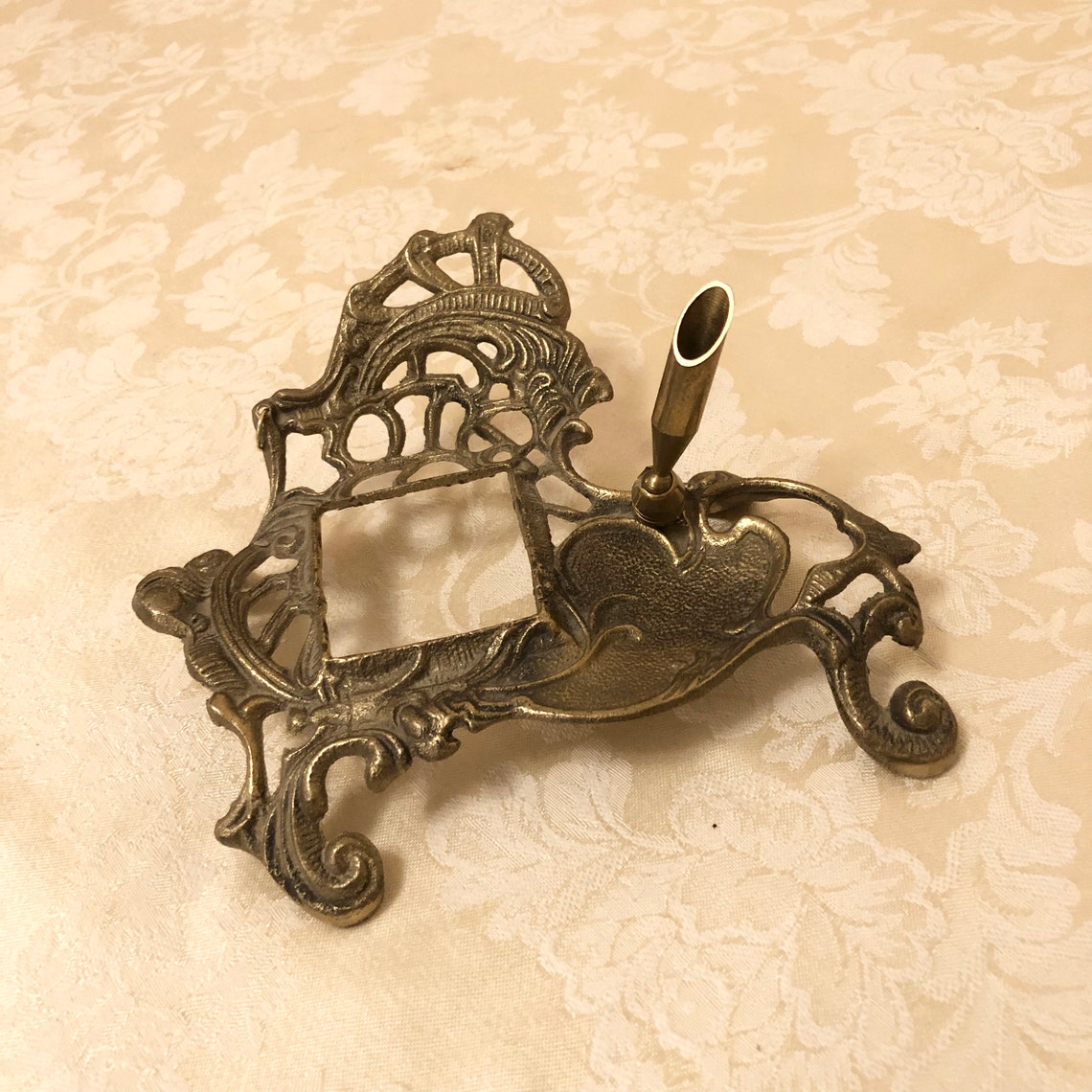 Unique Brass Pen and Ink Stand Desk Decor Brass Pen Set Desk - Etsy