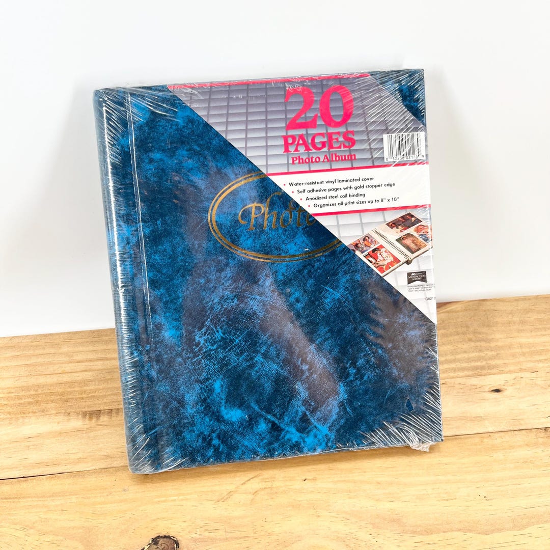 Blue and Gold Large Photo Album Magic Cling Photo Album Has Fast Stick ...
