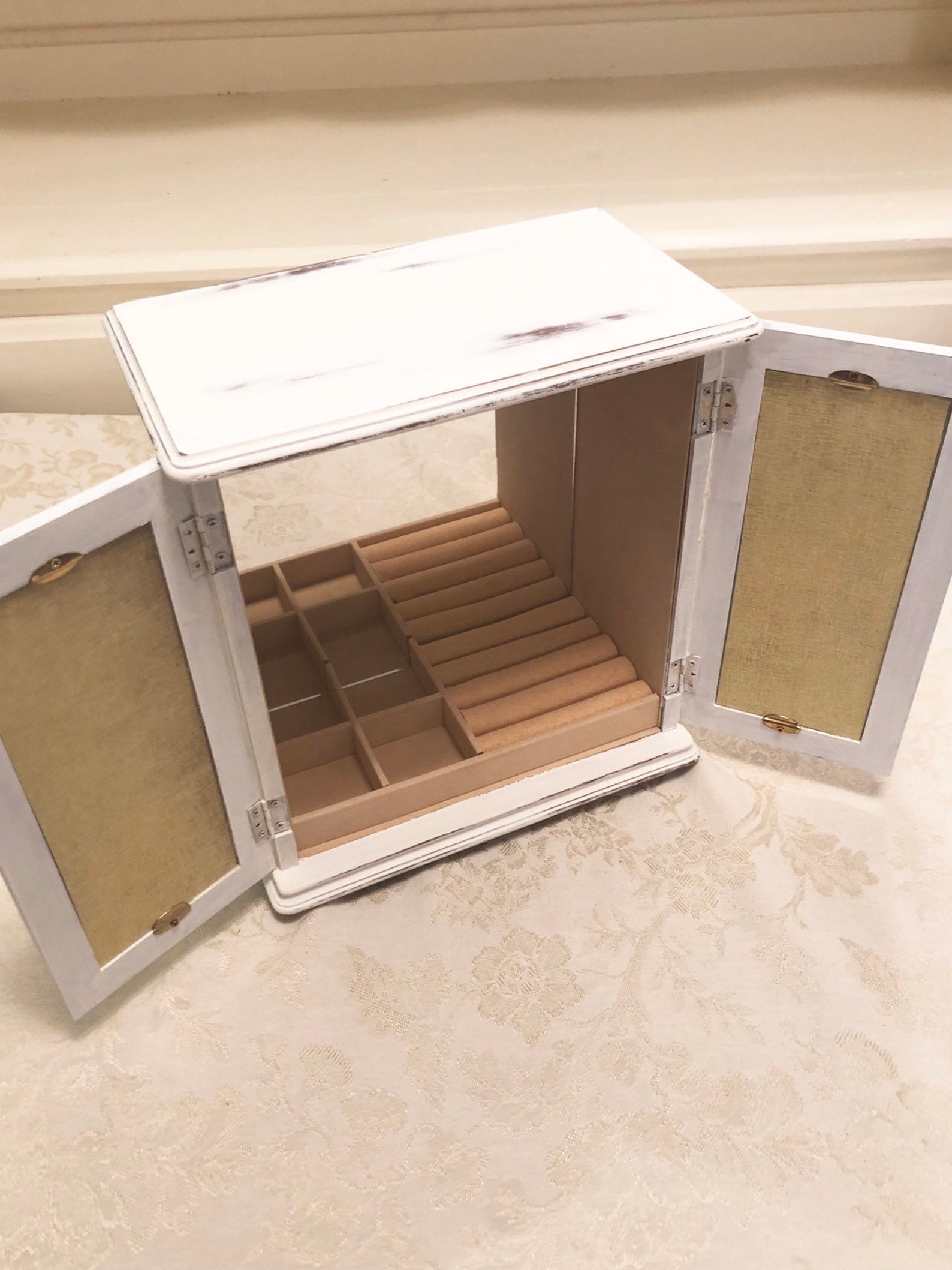 Distressed Jewelry Box Handmade Antiqued off White Jewelry Box - Etsy