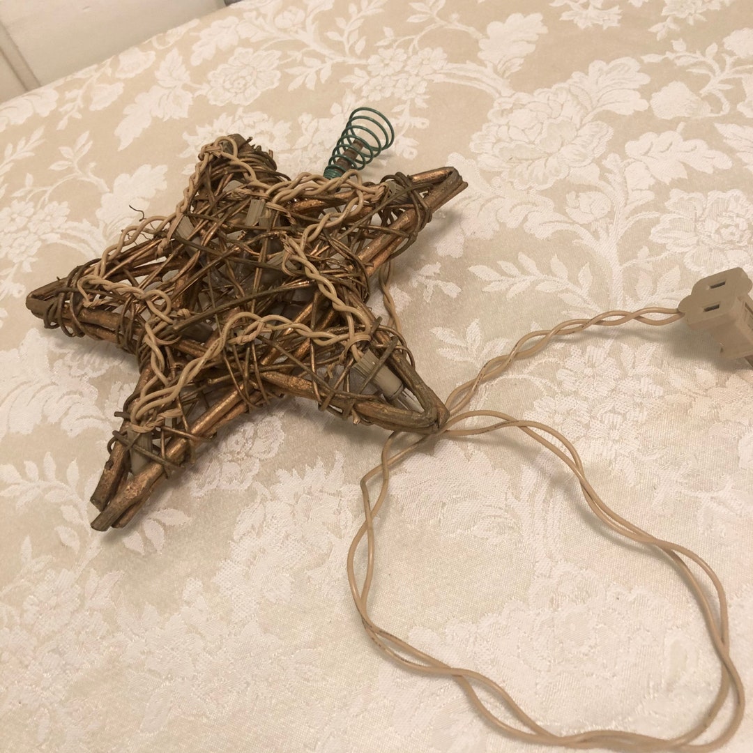 Light up Gold Tree Topper With Wood Twig Detail Bold but Delicate Tree ...