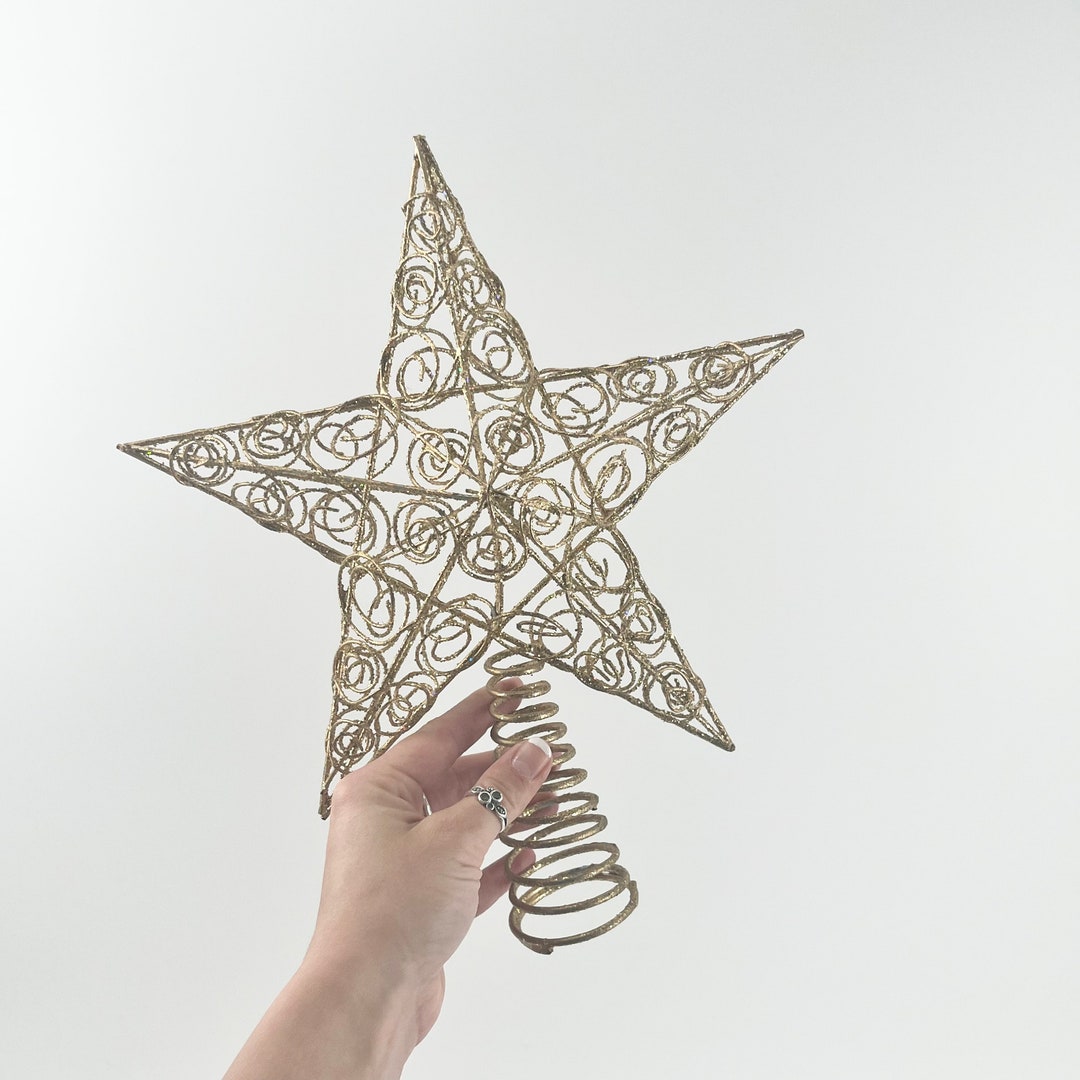 Gold Wire Tree Topper Star Bright Tree Topper Vintage Christmas Star ...