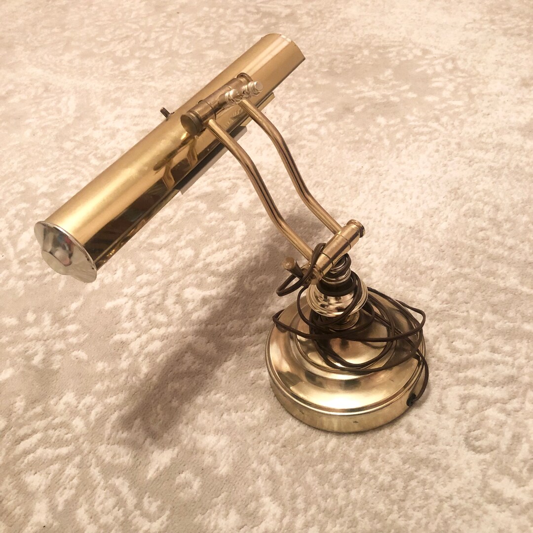 Mid Century Brass Office Desk Reading Lamp Bright Table Top Lamp With ...