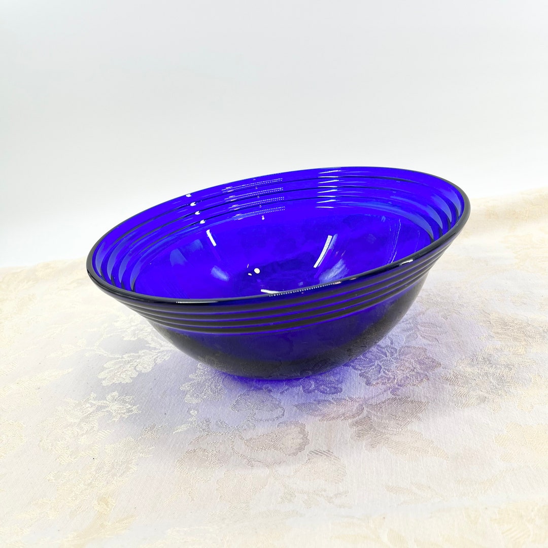Anchor Hocking Ribbed Serving Bowl Salad Serving Bowl Cobalt Serving ...