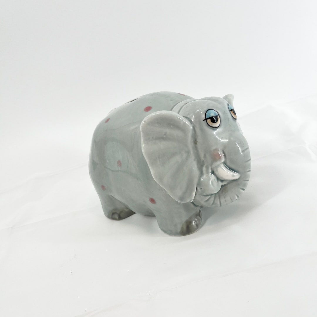 Pottery Elephant Bank With Open Mouth Piggy Bank Slot Pottery Bank Baby ...