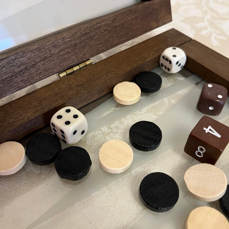 Antique Backgammon Set Complete With Dice and Tiles Detailed - Etsy